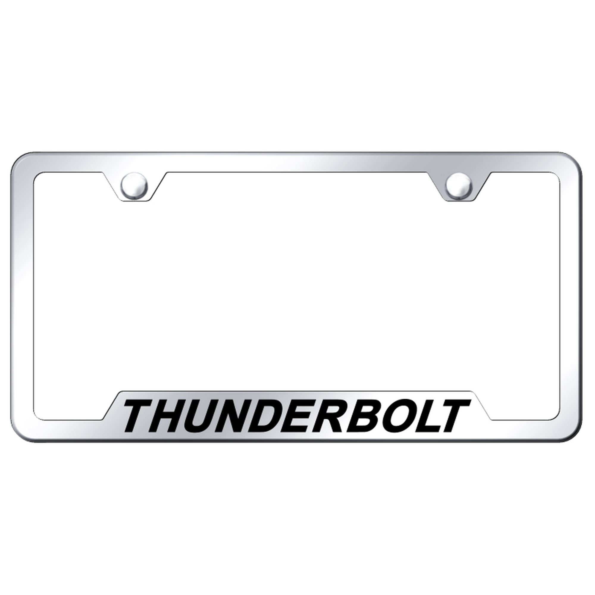 Ford Thunderbolt Laser Etched Logo Cut-Out License Plate Frame (Chrome ...