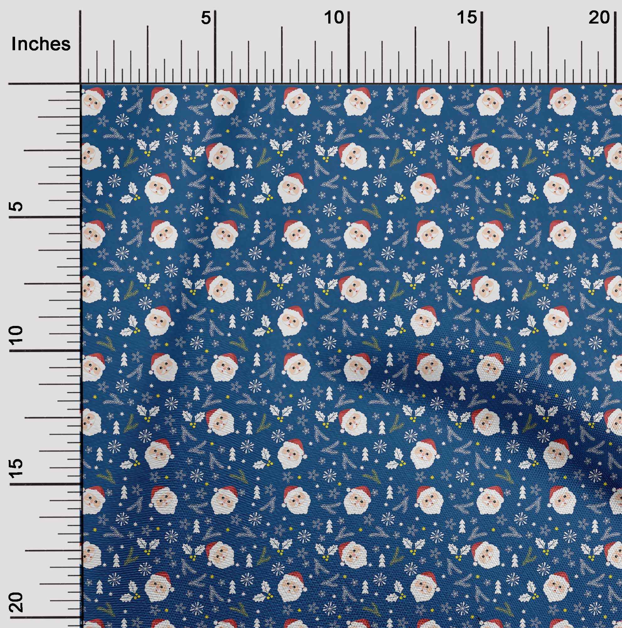 oneOone Silk Tabby Blue Fabric Christmas Fabric For Sewing Printed ...