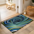 2x3 Ft Entryway Area Rug, Blue Yellow White Spiral Kitchen Rug Runner ...