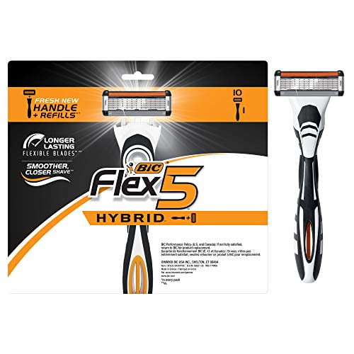 BIC Flex 5 Hybrid Men's 5-Blade Disposable Razor, 1 Handle and 10 ...