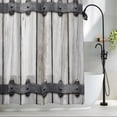 Barn Door Shower Curtains for Bathroom, Vintage Grey Farmhouse Rivet ...