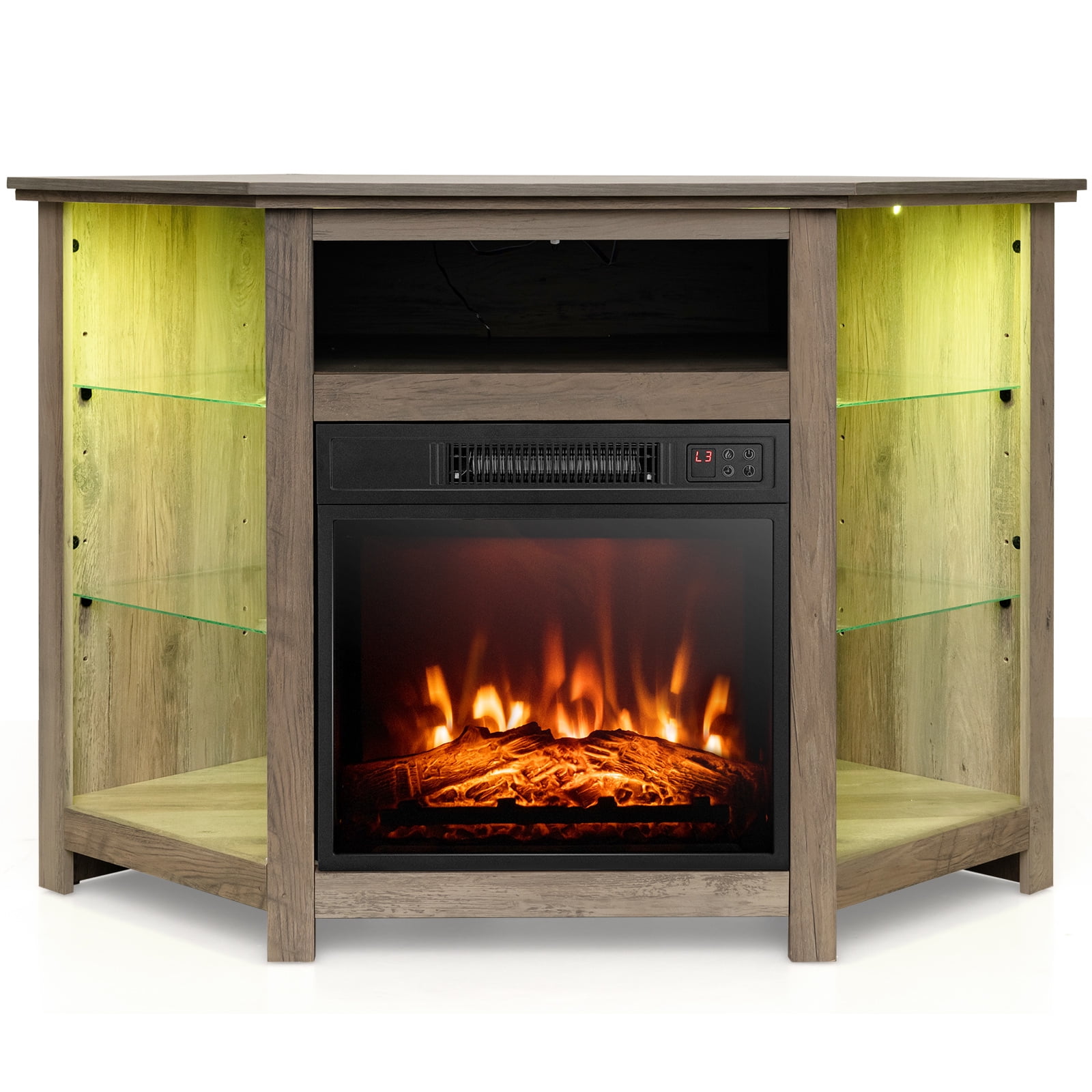 Click here for Costway Fireplace Tv Stand W/ Led Lights & 18 Elec... prices