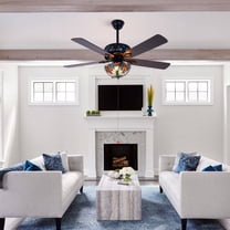 Tiffany Style Ceiling Fan Light with Remote Control, 52 Inch ...