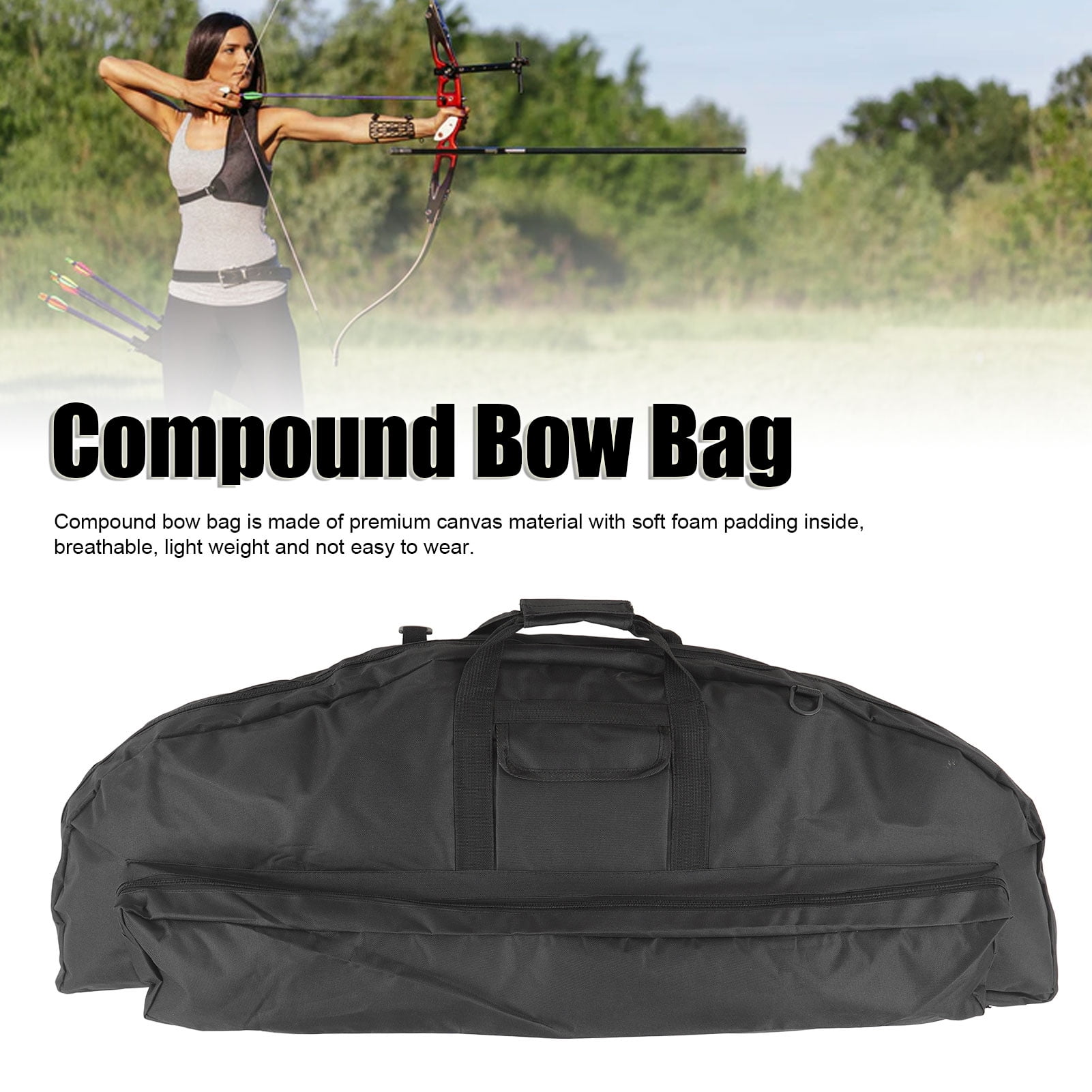 Compound Bow Case Portable 95cm 37.4in Length Travel Archery Bow Bag Lightweight Multifunctional Bow Carry Bag With Pockets Handle Soft Foam Padding For Hunting Walmart