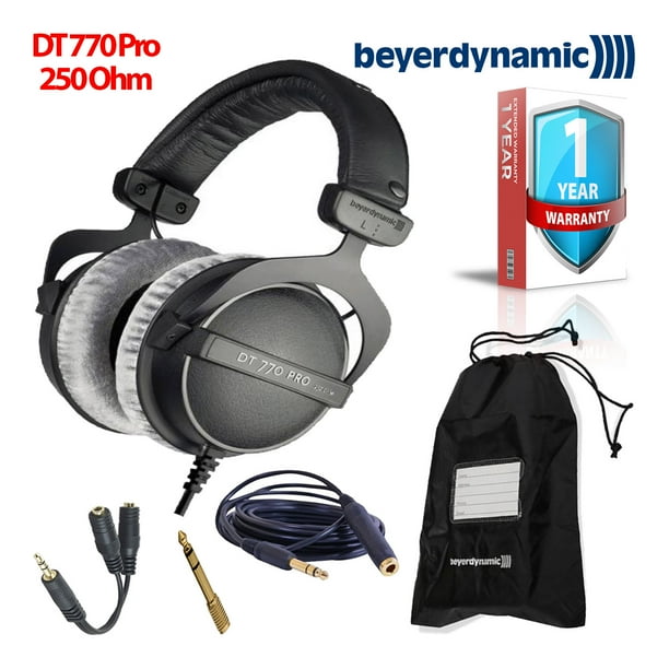 Beyerdynamic DT 770 Pro 250 Ohm Headphones with Splitter and Extension ...