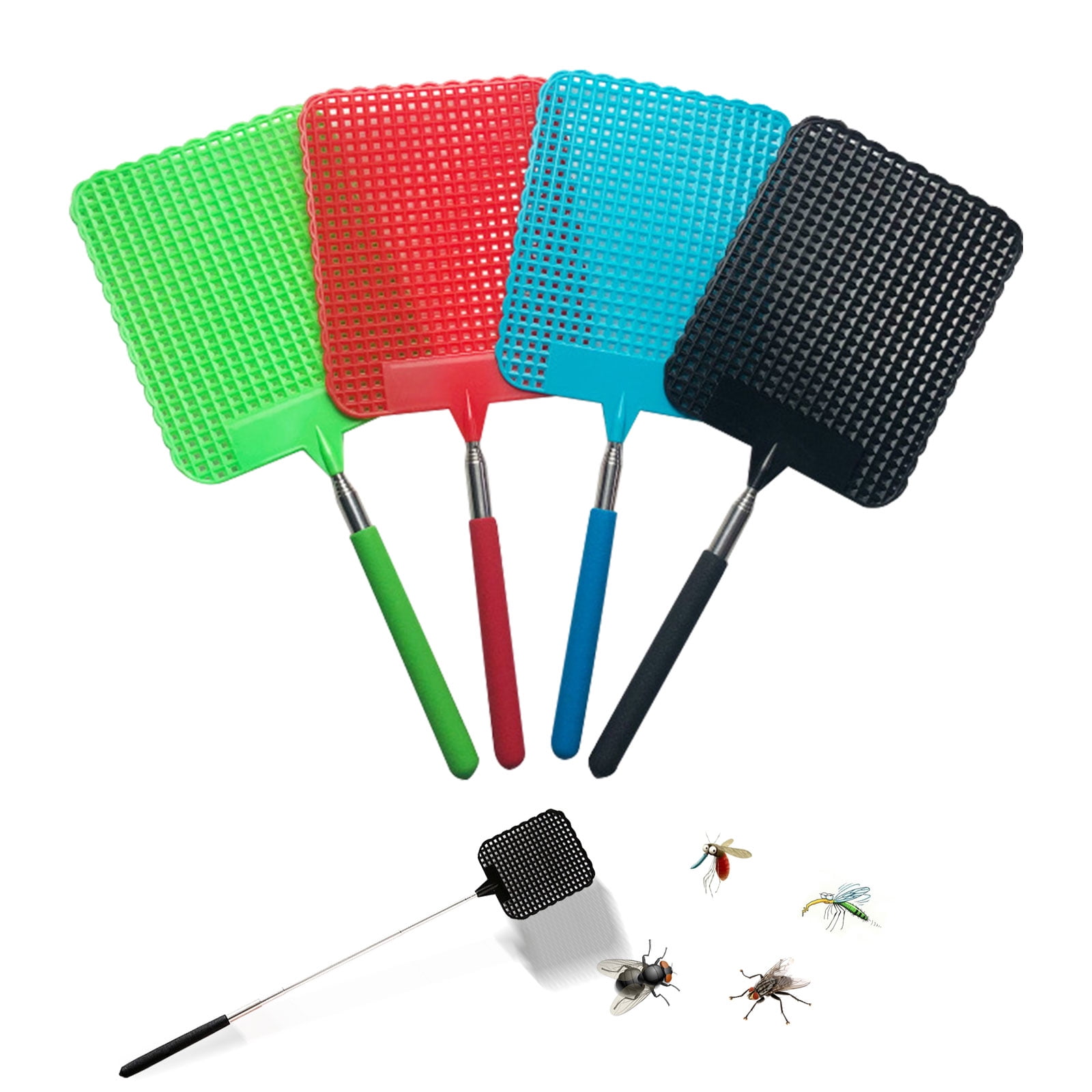 Extendable Fly Swatter With Stainless Steel Handle, Mini Plastic ...