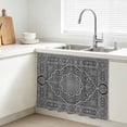 Black Boho Small Cabinet Curtains 10"W x 11"L, Geometric Traditional ...