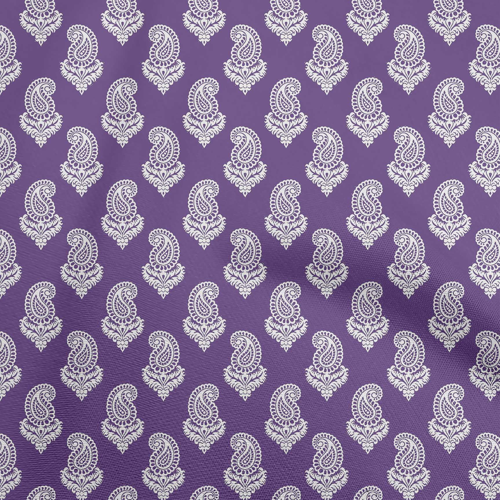 oneOone Viscose Jersey Medium Purple Fabric Block Sewing Material Print ...