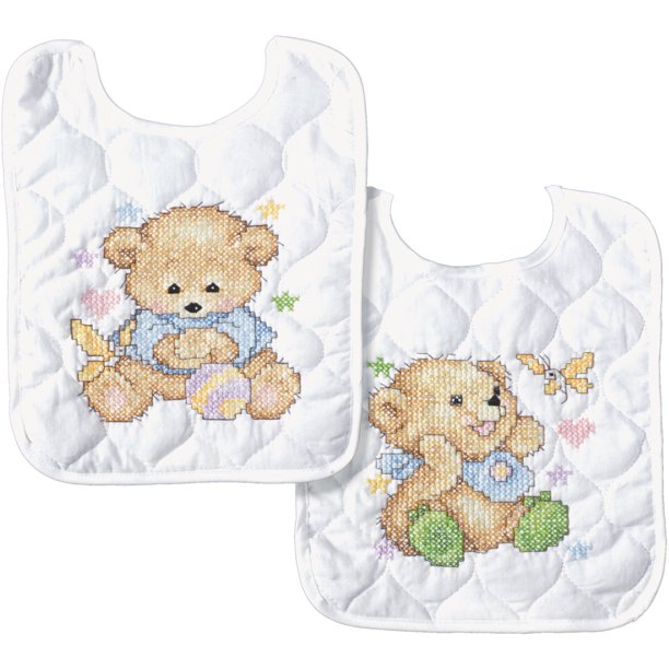 Tobin Baby Cross Stitch Kit, Baby Bib, Bear Hugs - Walmart.com