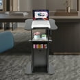 Portable Mobile Laptop Podium with Wheels, Adjustable Height & Tilting ...