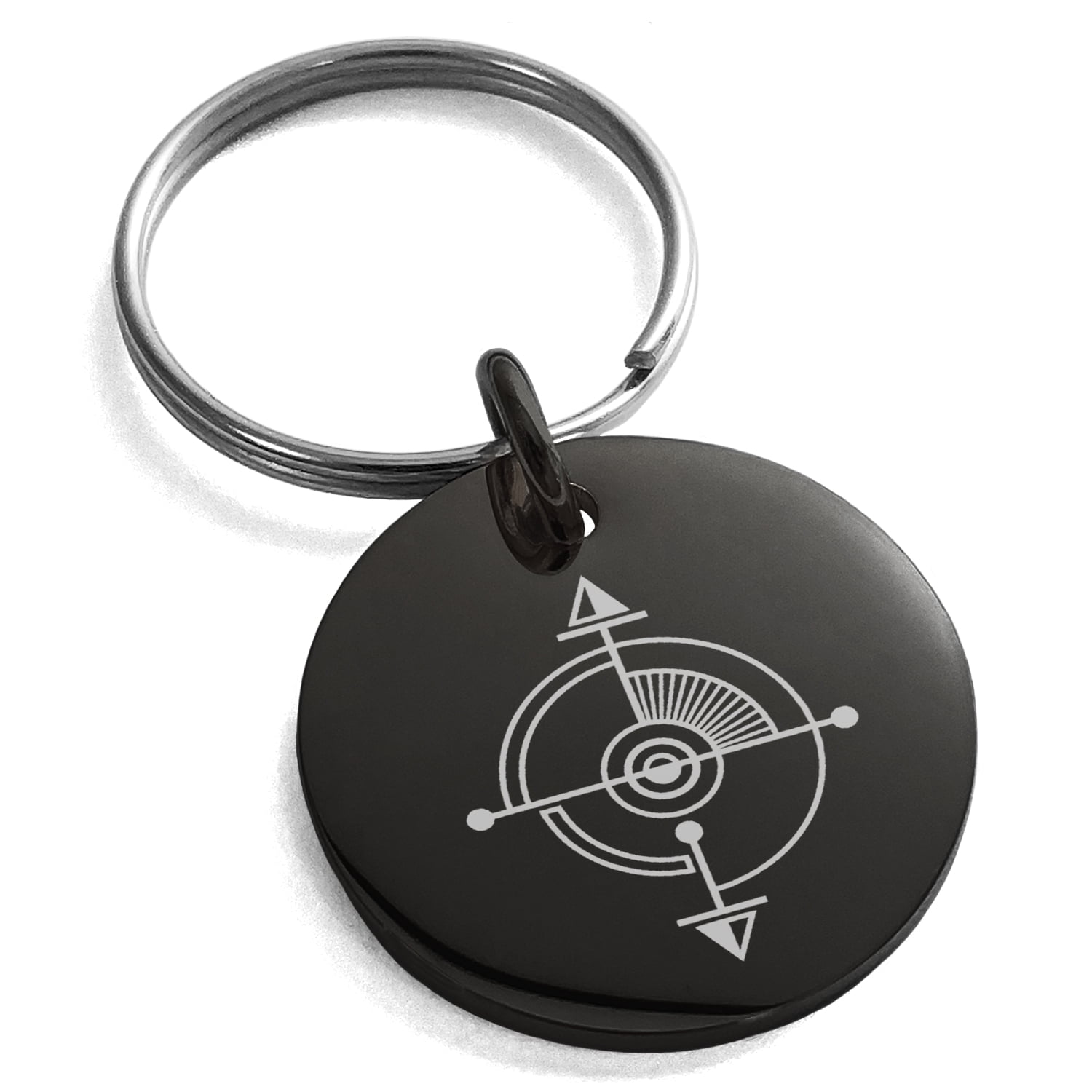 Stainless Steel Sacred Geometric Compass Engraved Small Medallion ...