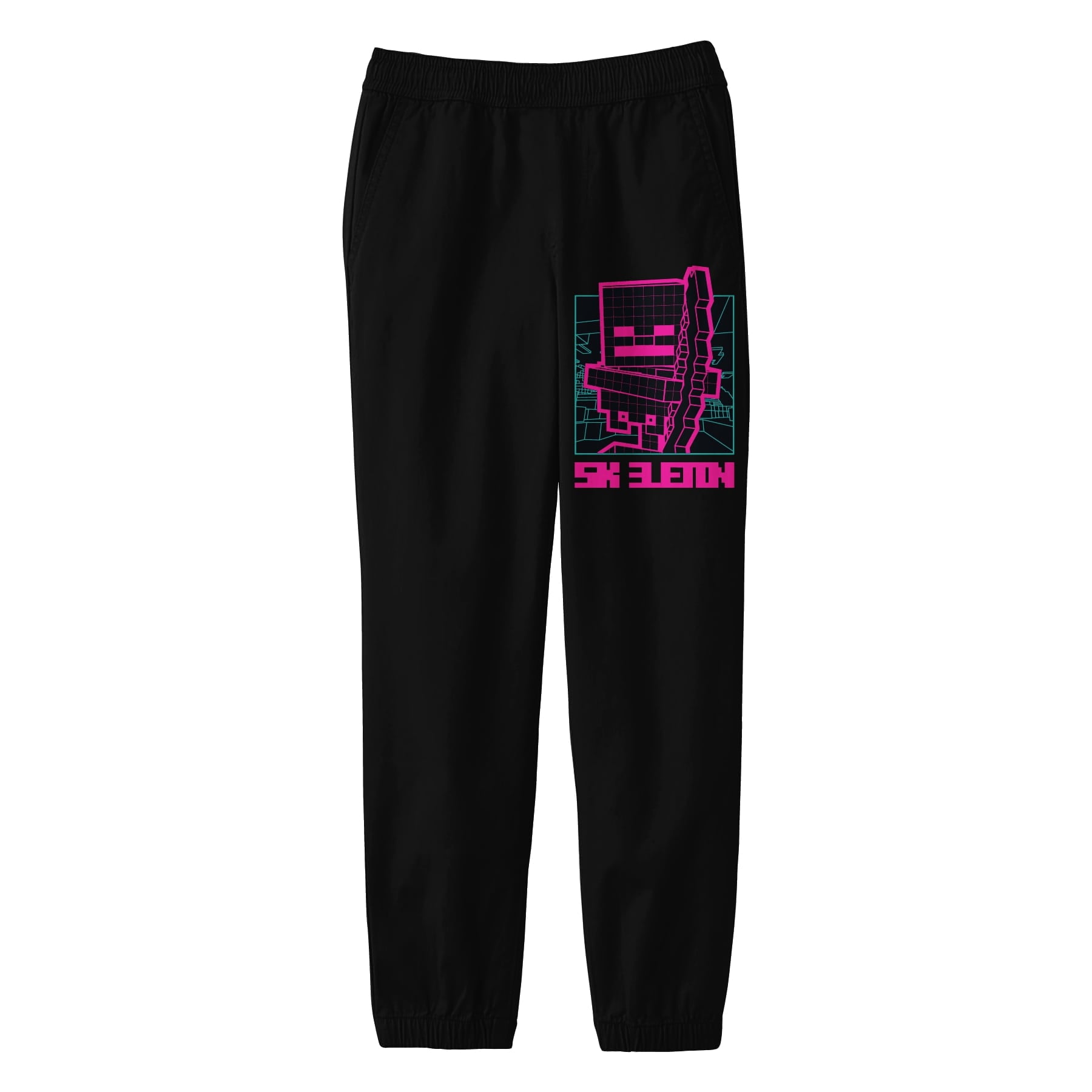 Minecraft Neon Skeleton Line Art Boy's Black Sweatpants -XS - Walmart.com