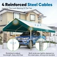 Quictent 10'X 20’ Carport Heavy Duty Car Canopy Galvanized Car Boat ...