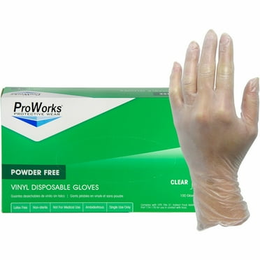 Hospital Specialty Co. ProWorks Disposable Vinyl Gloves, Large, Blue ...