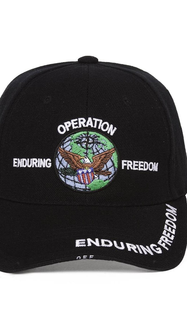 Operation Enduring Freedom Emblem Black Adjustable Hook and Loop ...