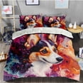3 Pieces Duvet Cover Set Pembroke Welsh Corgi Dog 3D Print Bedding 1 ...