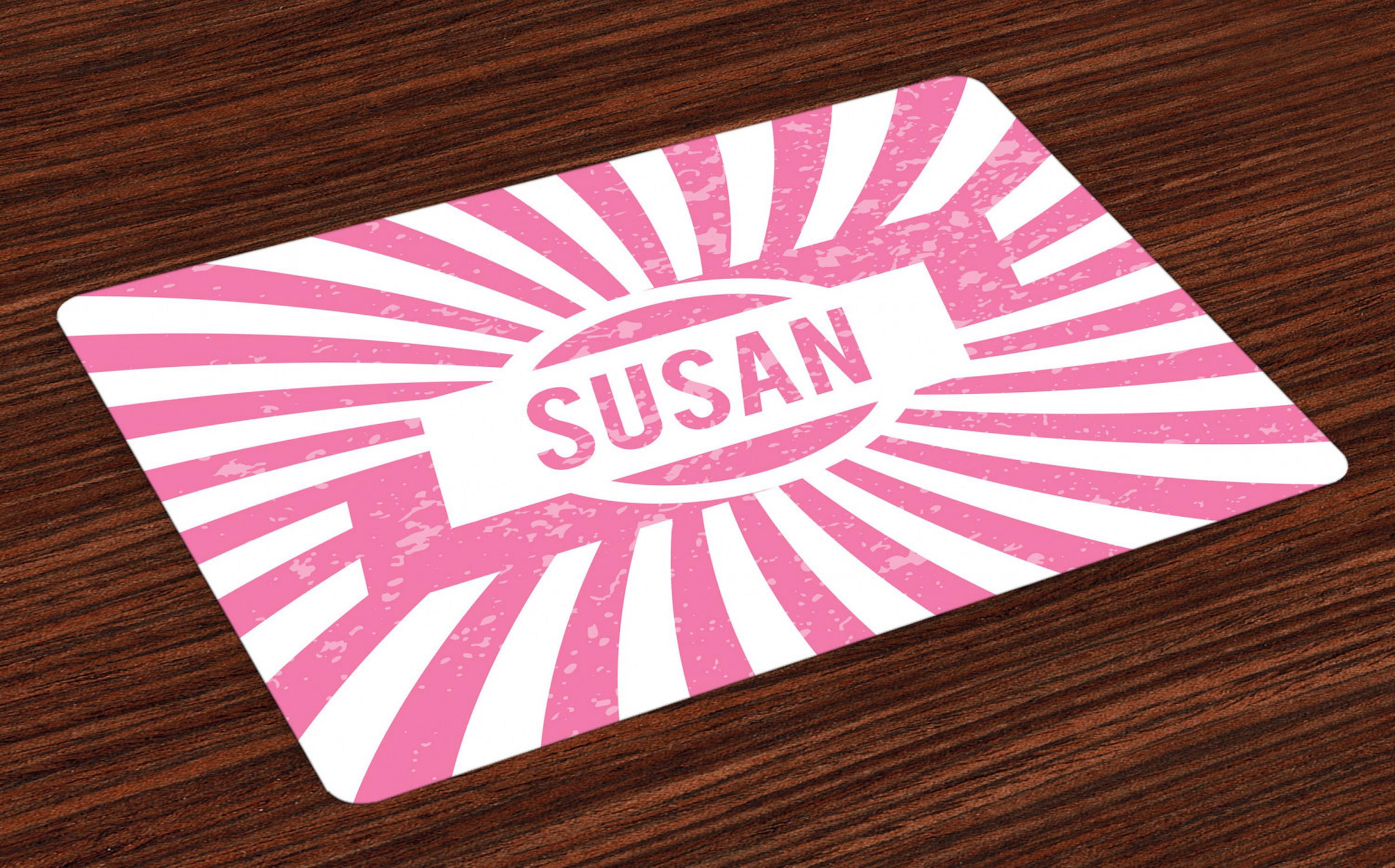 Ambesonne Susan Place Mats Set of 4, Female Name Grunge, Standard Size ...