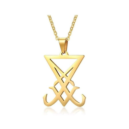 ALmi Stainless Steel Goth Gothic Witch Seal of Lucifer Sigil of Lucifer ...