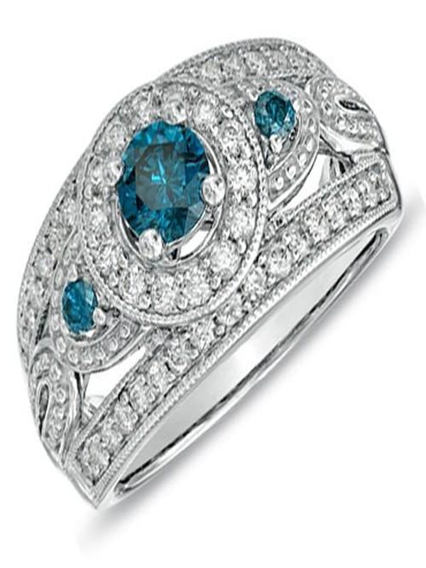 Magnetic Sapphire and Diamond Cheap Engagement Ring 1.00 Carat Diamond ...