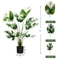 Gymax Large Indoor Potted 4FT Artificial Monstera Deliciosa Tree 2-Pack ...