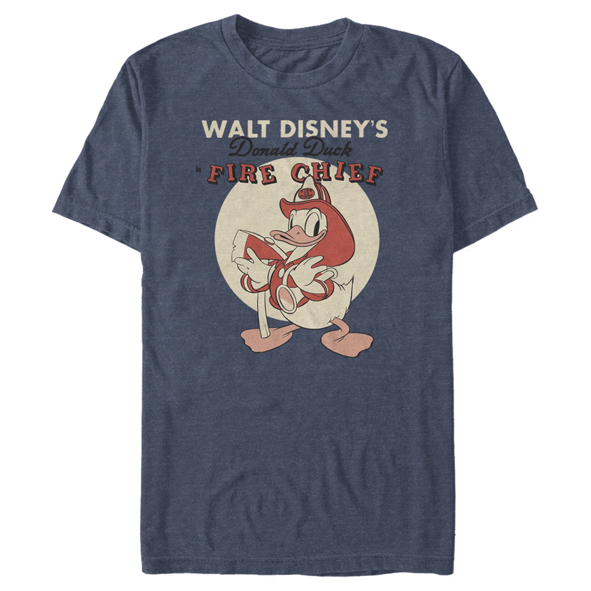 Men's Mickey & Friends Fire Chief Donald Graphic Tee Navy Blue Heather ...