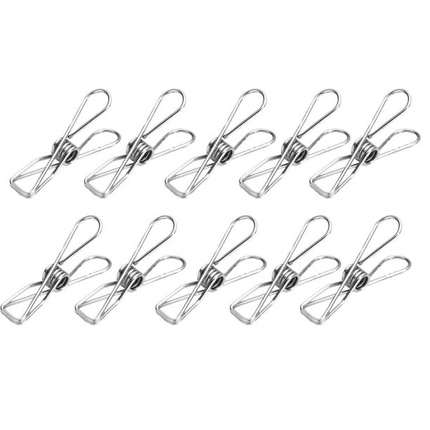 Redempat 10 Pieces Stainless Steel Clothes Pin Windproof Ergonomic ...