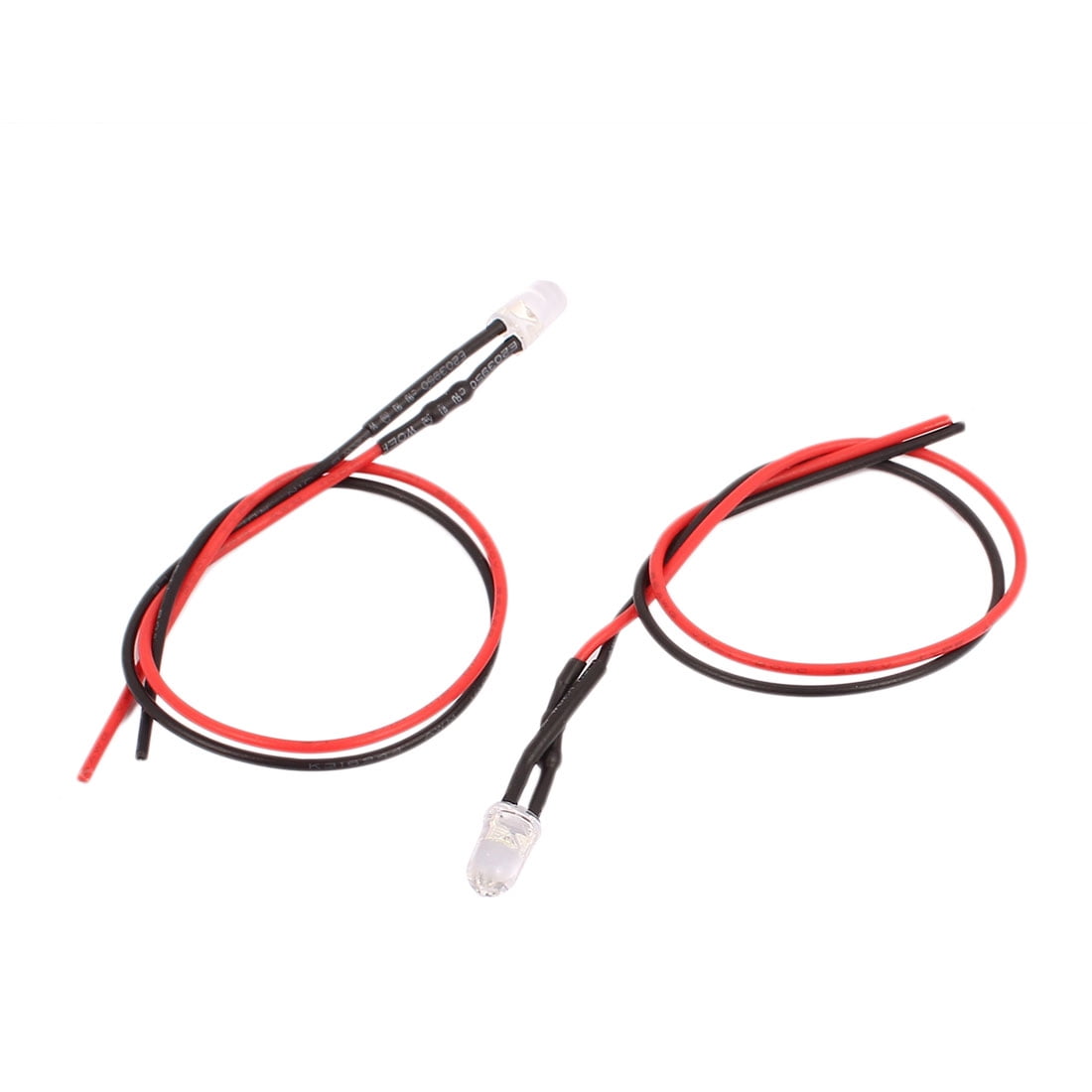 12 Pcs 190mm Cable Length 12V DC F5 Red LED Light Bulbs Double Wire