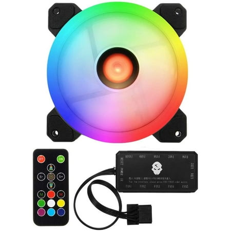 120mm RGB Computer Case PC Cooling Fan with Controller and Remote Quiet ...