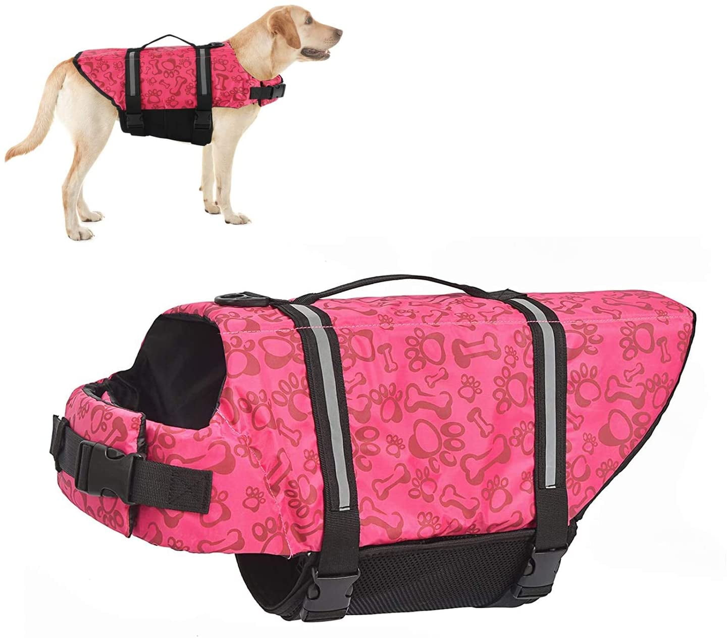 Dog Life Jacket,Adjustable Pet Safety Vest with Reflective Stripes ...