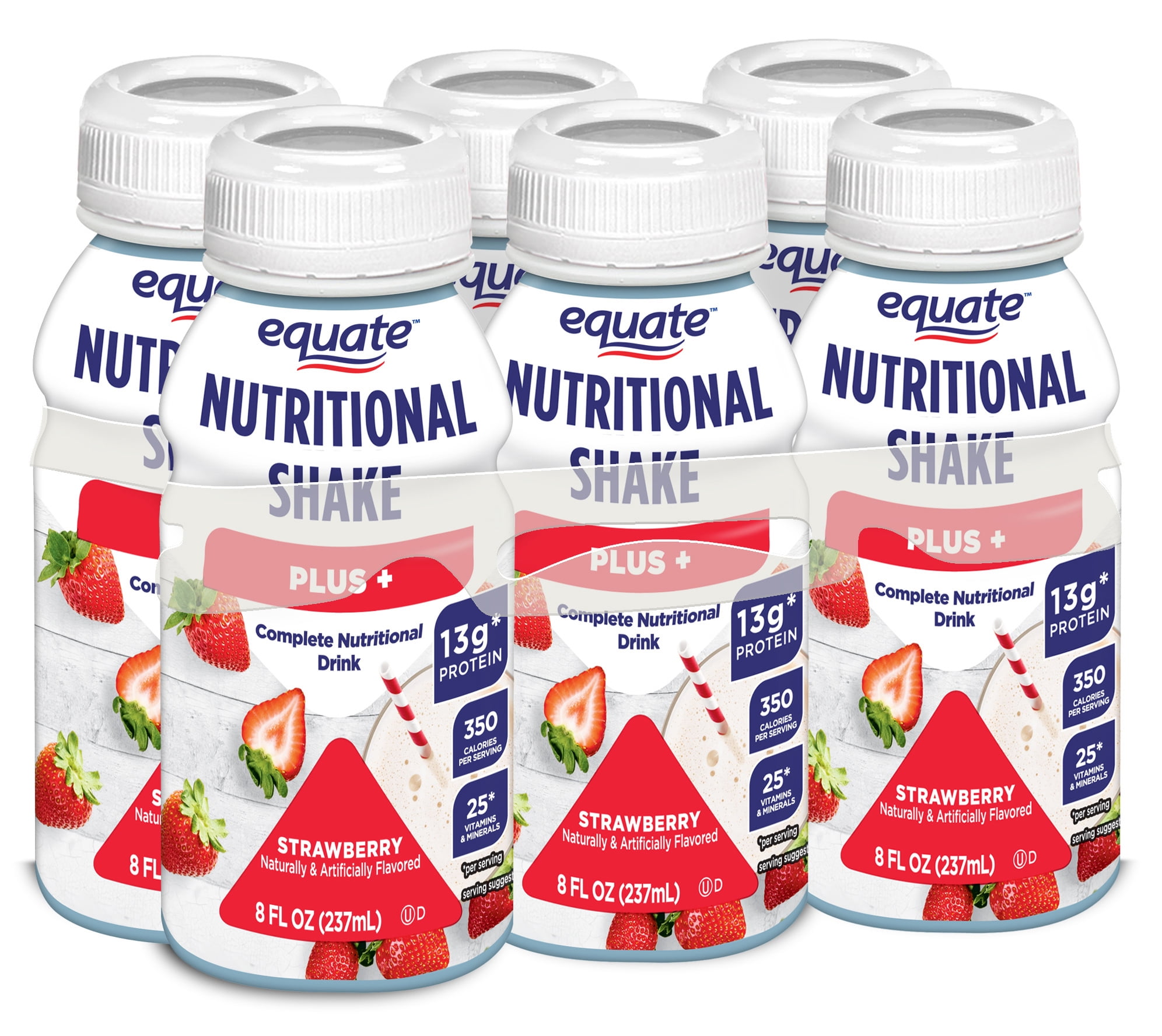 Equate Plus Nutritional Shakes, Strawberry, 8 fl oz, 6 Count – BrickSeek