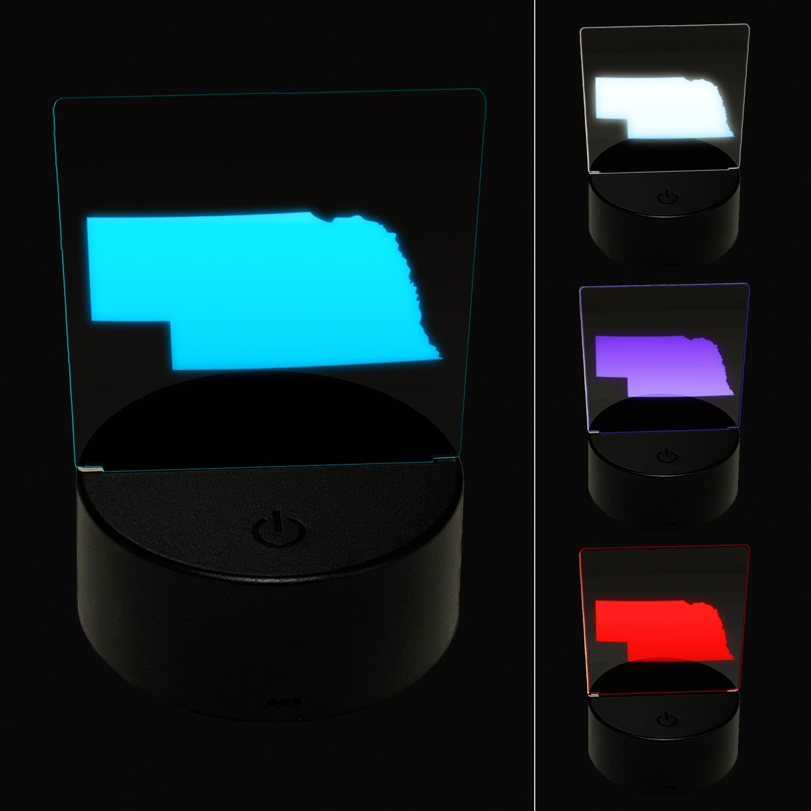 Nebraska State Silhouette LED Night Light Sign 3D Illusion Desk ...