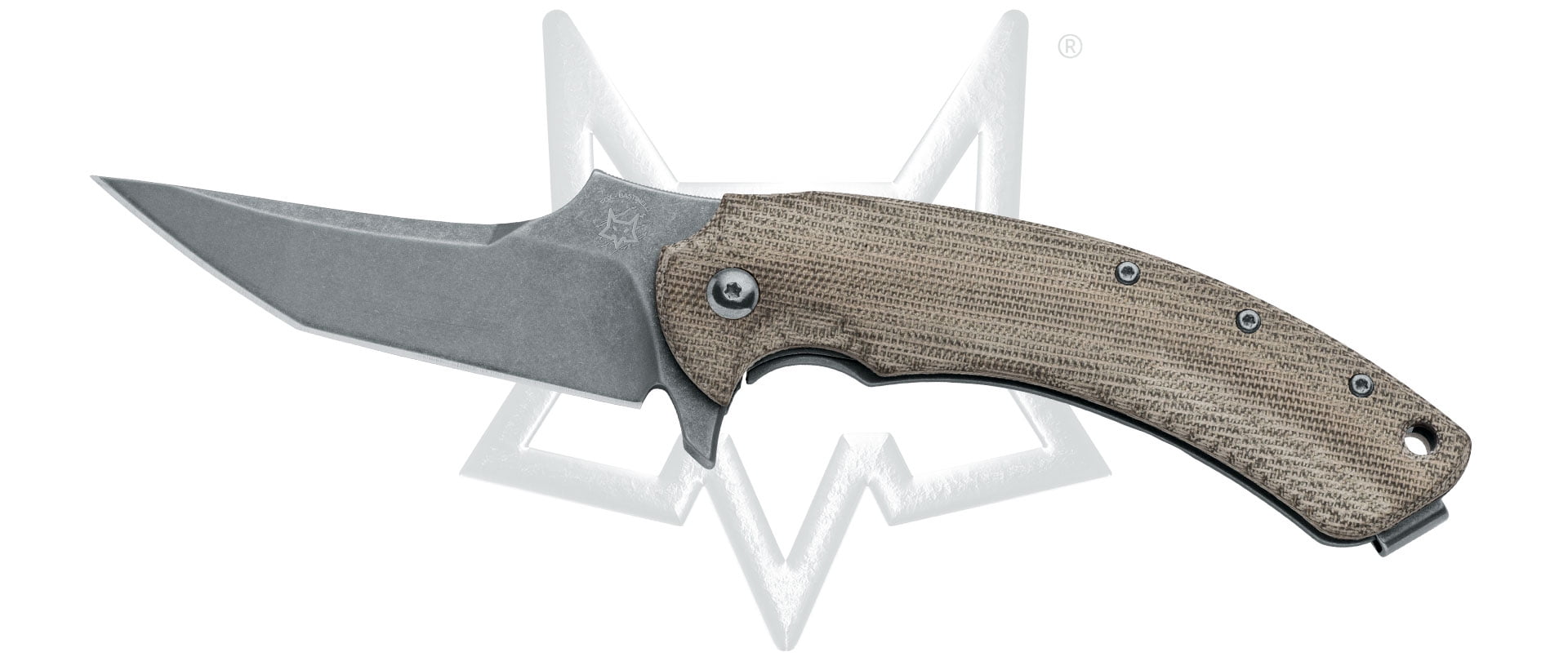 Fox Knives Geco Frame Lock FX-537 SW N690Co Steel/Canvas Micarta/Titanium Cuchillo Fox Knives ...