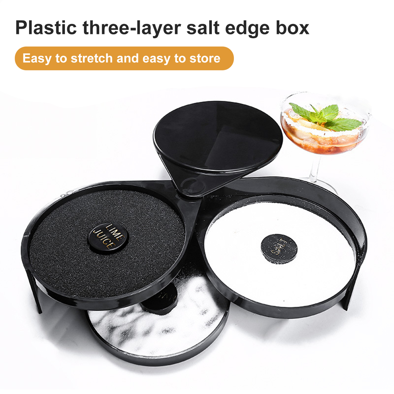 NUZYZ Glass Rimmer Food Grade Multi-layer Dustproof Rotatable Plastic 3 ...