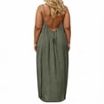 Gubotare Womens Plus Size Summer Maxi Sun Dress Spaghetti Strap Ruffle ...