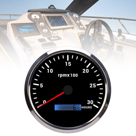 Tachometer Boat RPM Gauge 110mm 4 3 8in Tachometer 7 Color Backlight DC ...