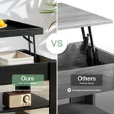 VECELO 39" Wood Lift Top Coffee Table, Rising Center Table with Hidden ...