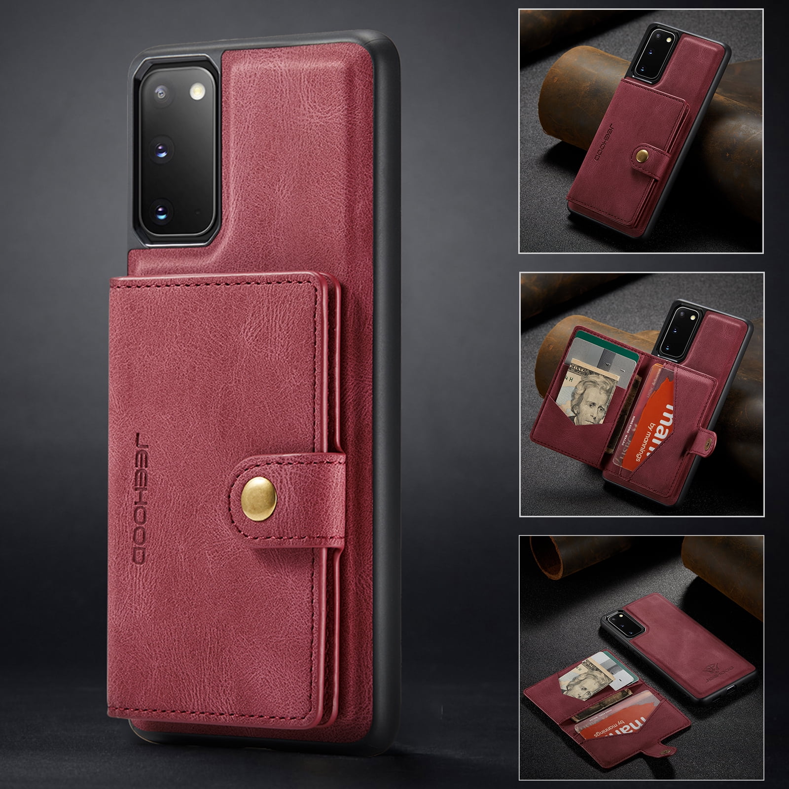 Case for Galaxy S20 Ultra, Wallet Case w/Magnetic Credit Card Holder ...