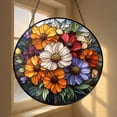 October Cosmos Flower Glass Suncatcher Window Decor Soft Garden Floral ...