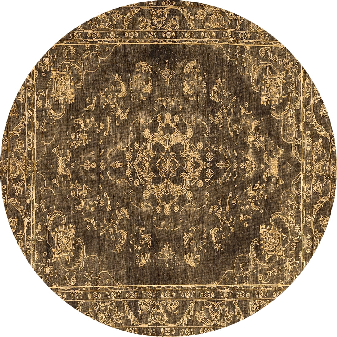 Ahgly Company Indoor Round Persian Brown Traditional Area Rugs, 6 ...