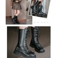 Girls White Lace-Up Combat Galoshes with Side Zipper, Knee-Highs Lugs ...