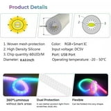 360° Round Reticulate Pattern Neon LED Strip Smart RGBIC Flexible ...