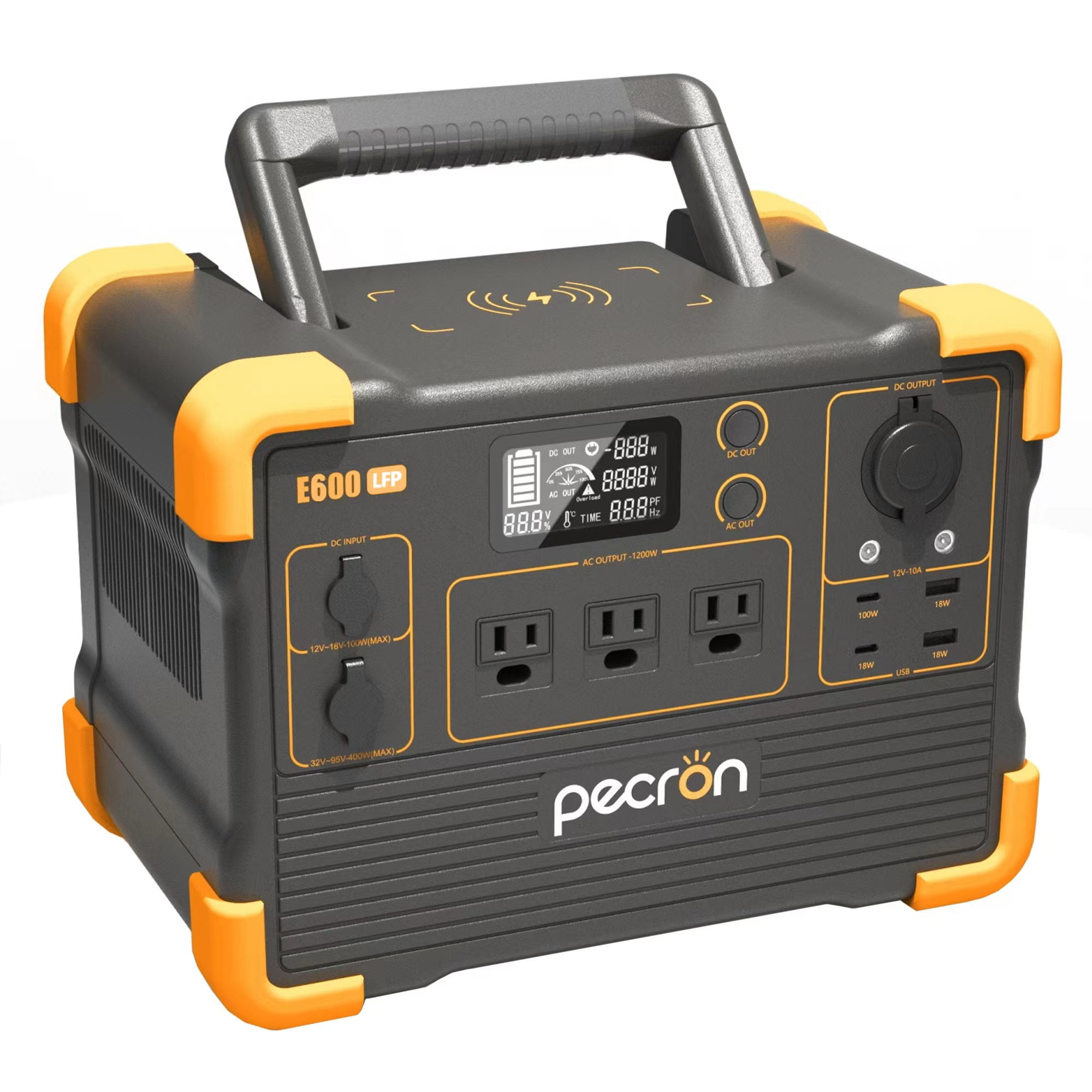 Pecron E600LFP Portable Power Station 614Wh LiFePO4 1200W AC Output ...