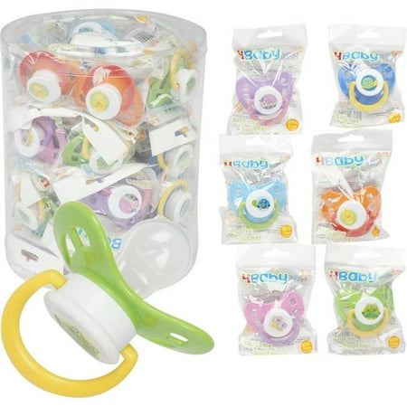 DDI 2335237 Silicone Pacifiers in Tub - Assorted Colors Individually ...