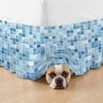 Blue White Color Block Bed Skirt California King Size 16 Inch Drop ...