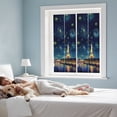 Eiffel Tower Window Privacy Film, Starry Night City River Impressionist ...