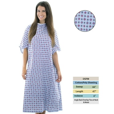 Demure Print Hospital Gown - 2 Pack - Walmart.com
