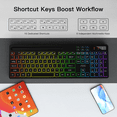 AOC Wireless RGB Backlit Keyboard, Rechargeable, 2.4G, Phone Holder ...