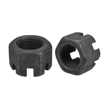 Uxcell M20x2.5mm Hexagon Slotted Nut, Grade 4.8 Carbon Steel Hex Castle ...