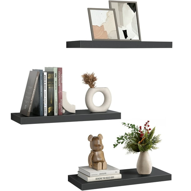 3 Sets 15 x 7" Wall Mounted Floating Shelves, Storage Shelves Perfect ...