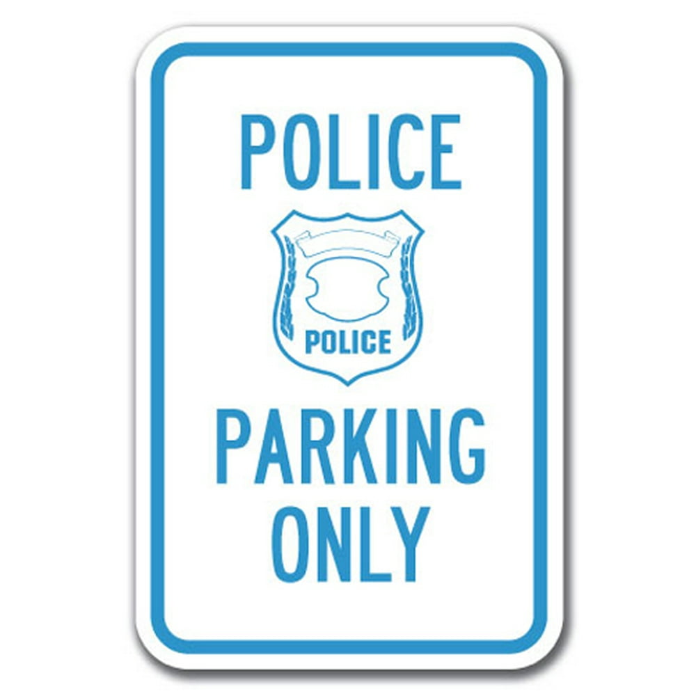 Police Parking Only with Symbol Sign 12" x 18" Heavy Gauge Aluminum ...
